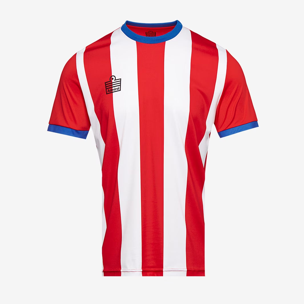Admiral Striped SS Football Shirt | White/Red | Mens Teamwear - Admiral ...